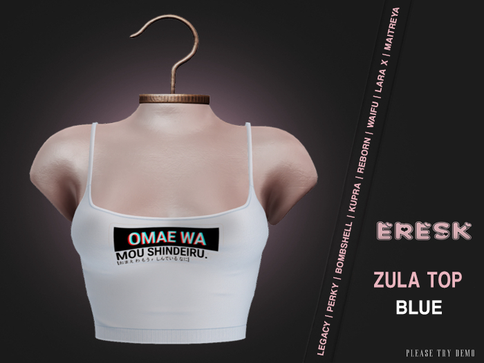 Second Life Marketplace - Eresk : Zula Top Blue (ADD)